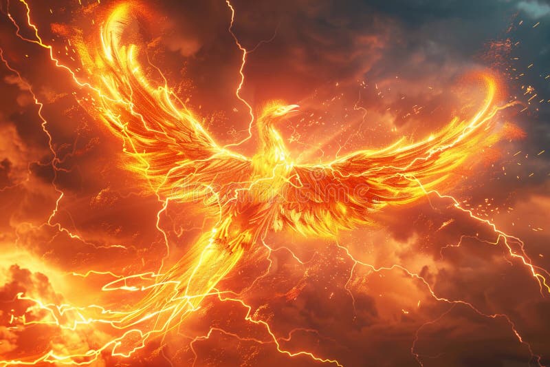 Fantastically Beautiful Mythological Bird Phoenix from Bright Fire ...