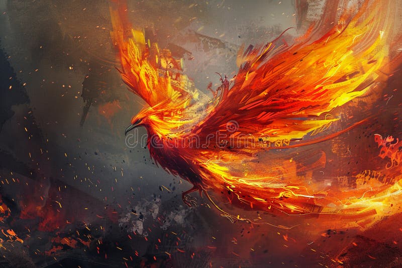 Fantastically Beautiful Mythological Bird Phoenix from Bright Fire ...