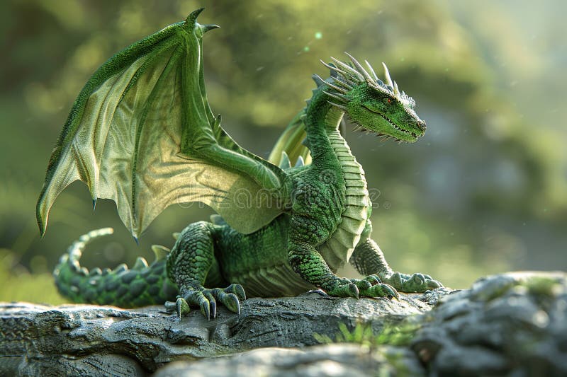 Fantastically Beautiful Mythological Dragon with Wide Wings Stock ...