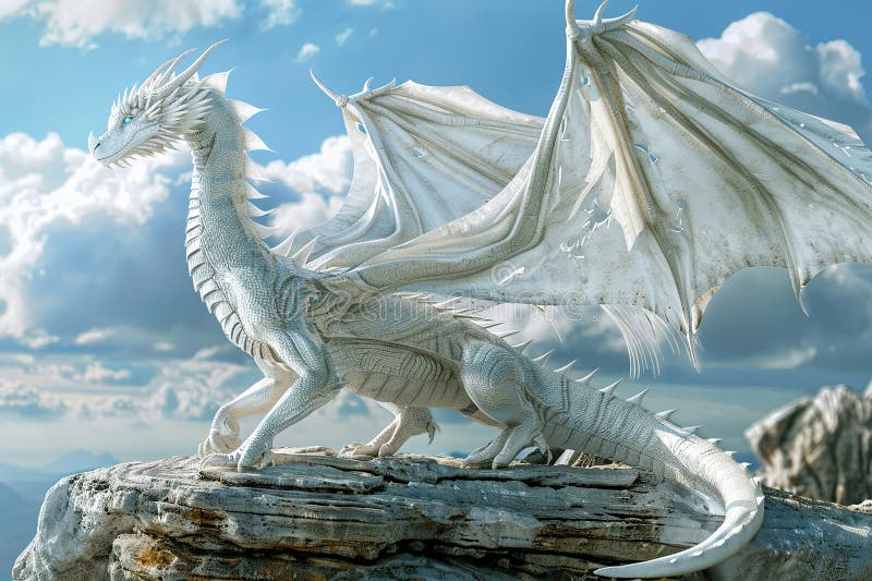 Fantastically Mythological Dragon with Big Wide Wings Stock Photo ...