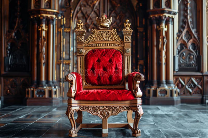Fantastically Throne of Power of King or Queen in Throne Room Stock ...