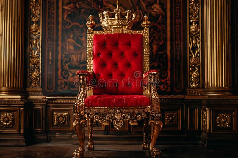 Fantastically Throne of Power of King or Queen in Throne Room Stock ...