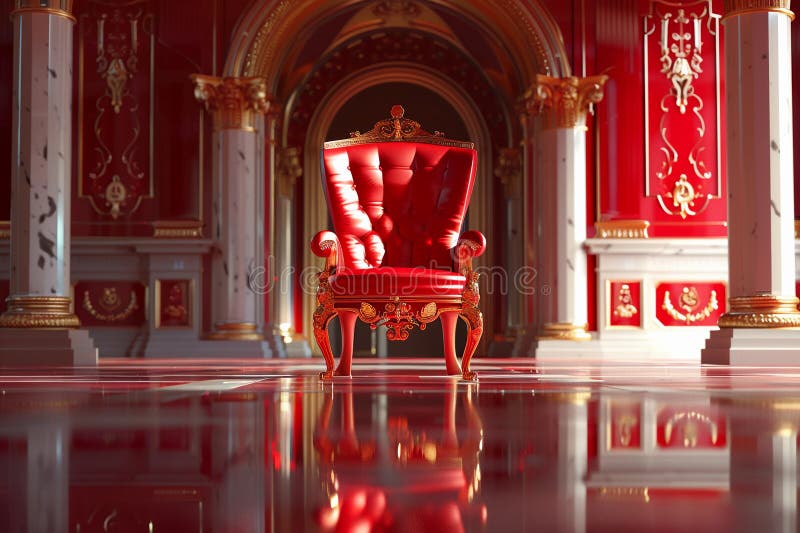 Fantastically Throne of Power of King or Queen in Throne Room Stock ...