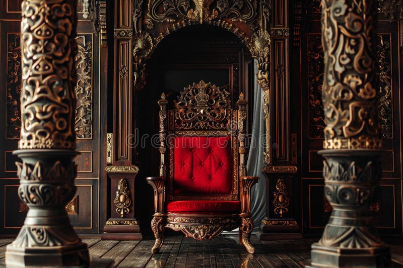 Fantastically Throne of Power of King or Queen in Throne Room Stock ...