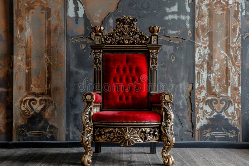 Fantastically Throne of Power of King or Queen in Throne Room Stock ...