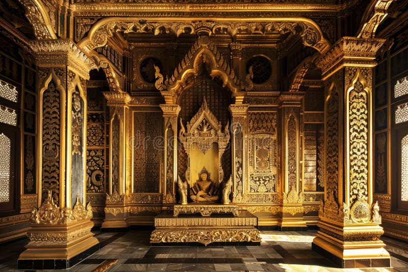 Fantastically Throne of Power of King or Queen in Throne Room Stock ...