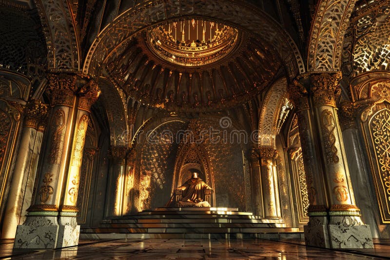 Fantastically Throne of Power of King or Queen in Throne Room Stock ...