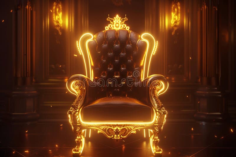 Fantastically Throne of Power of King or Queen in Throne Room Stock ...