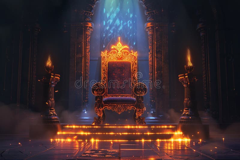 Fantastically Throne of Power of King or Queen in Throne Room Stock ...