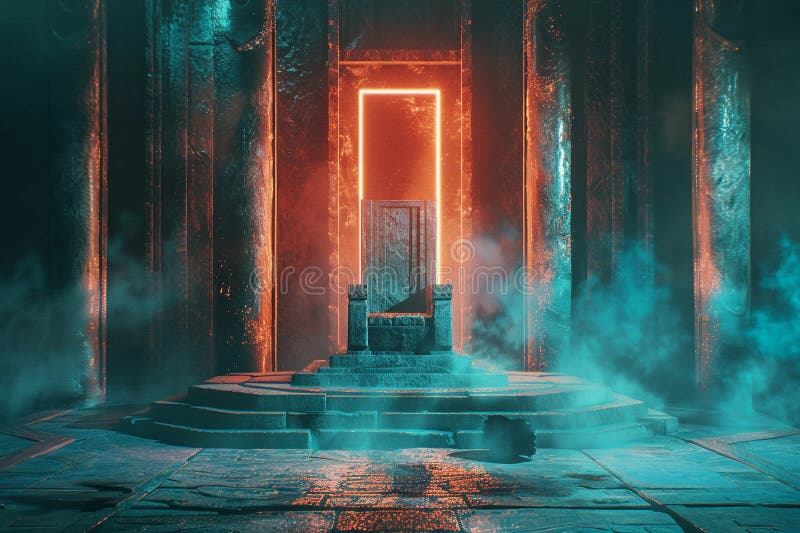Fantastically Throne of Power of King or Queen in Throne Room Stock ...