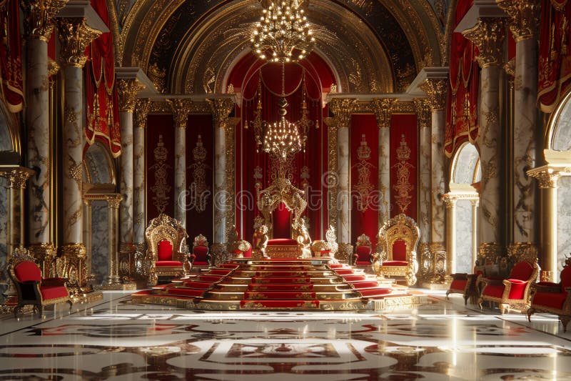 Fantastically Throne of Power of King or Queen in Throne Room Stock ...