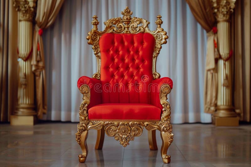 Fantastically Throne of Power of King or Queen in Throne Room Stock ...
