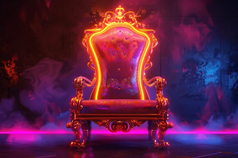 Fantastically Throne of Power of King or Queen in Throne Room Stock ...