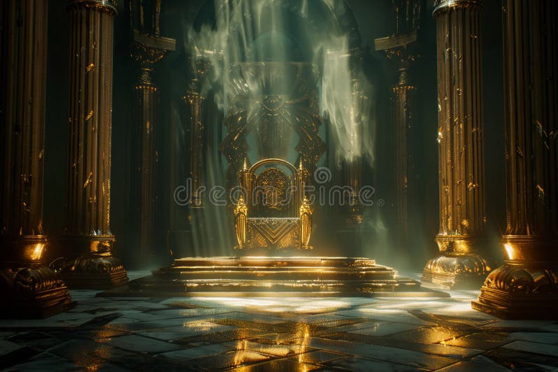 Fantastically Throne of Power of King or Queen in Throne Room Stock ...
