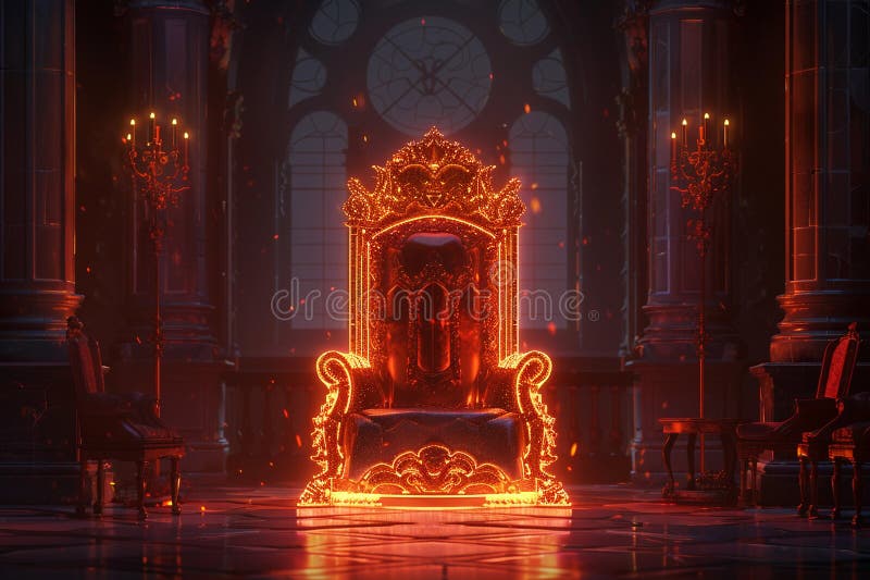 Fantastically Throne of Power of King or Queen in Throne Room Stock ...