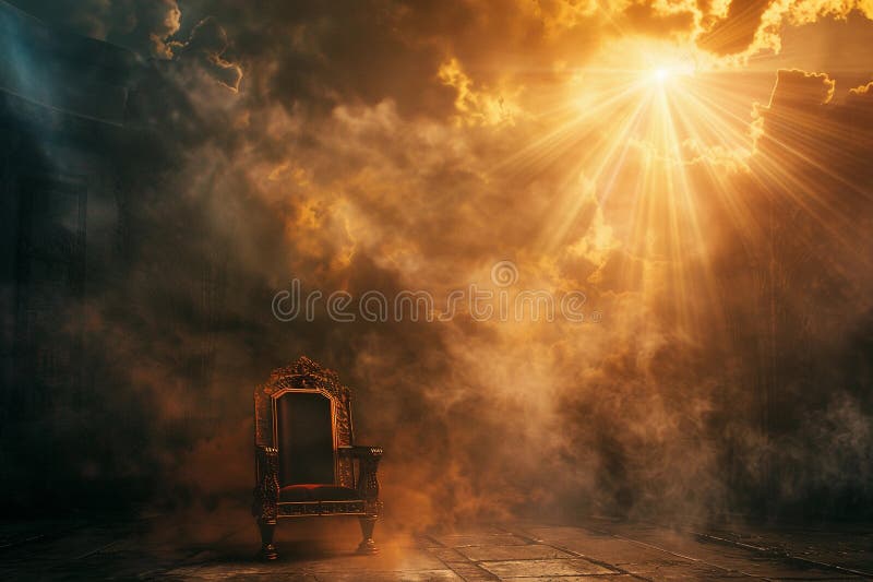 Fantastically Throne of Power of King or Queen in Throne Room Stock ...