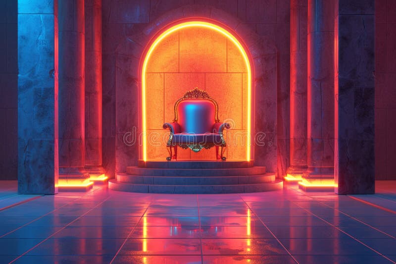 Fantastically Throne of Power of King or Queen in Throne Room Stock ...