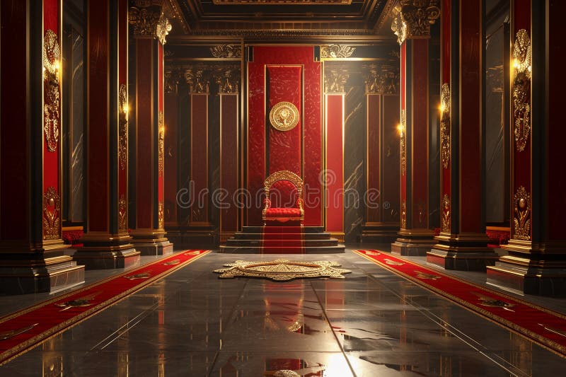 Fantastically Throne of Power of King or Queen in Throne Room Stock ...