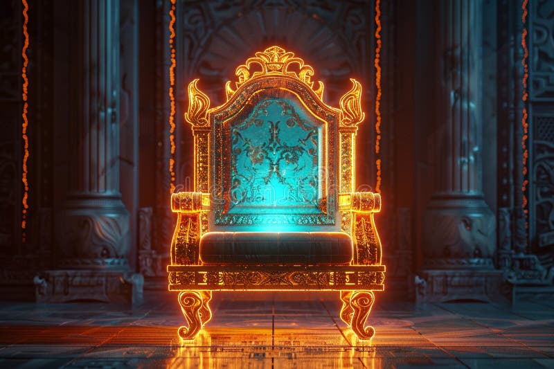 Fantastically Throne of Power of King or Queen in Throne Room Stock ...