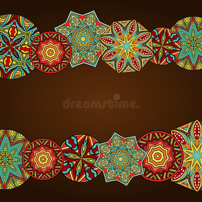 Fantastische Mandalen am Abstrakten Rahmen Vektor Abbildung ...