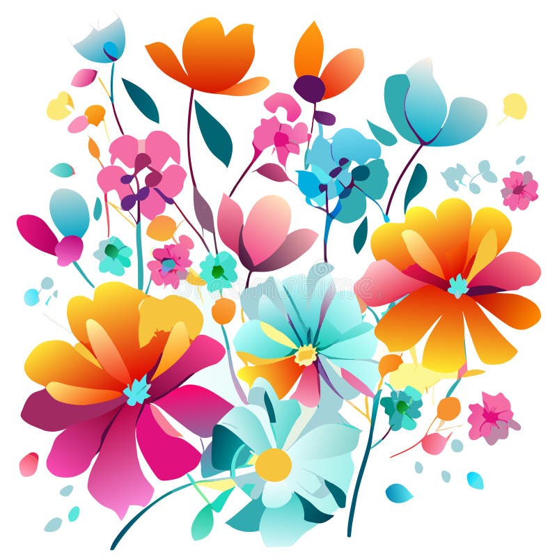 Fantasy Abstract Colorful Flower Pattern Background Wallpaper Stock ...