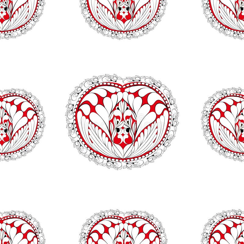 Fantasy Abstract Heart Pattern Stock Illustration - Illustration of ...