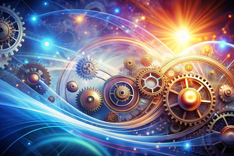 Fantasy Abstract Technology and Engineering Background with Original ...