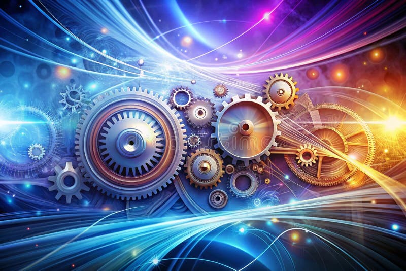 Fantasy Abstract Technology and Engineering Background with Original ...