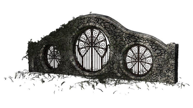 Fantasy Academy Wrought-Iron Gate, 3D Illustration, 3D Rendering Stock ...