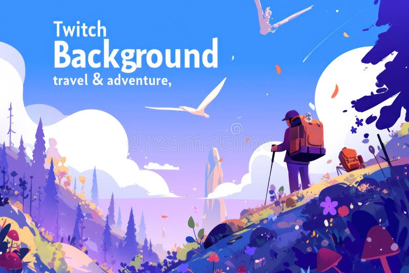 Fantasy Adventure Landscape Illustration for Twitch Background Stock ...