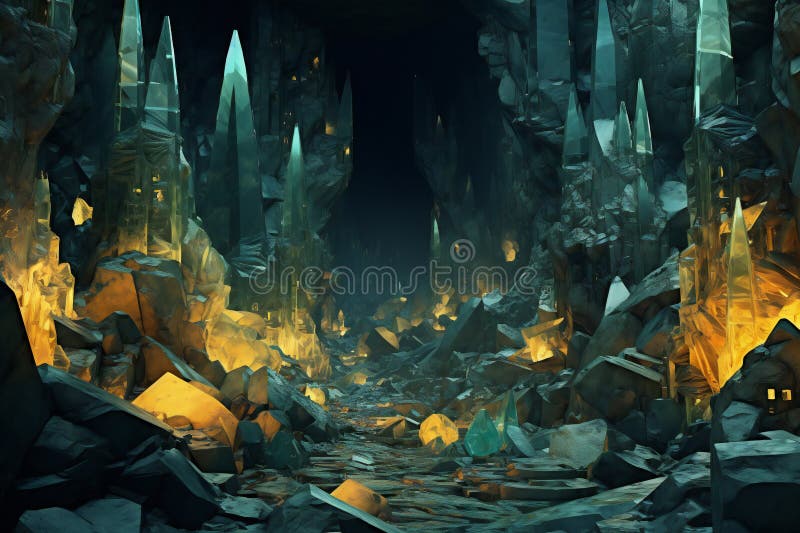Fantasy Alien Cave, Elements of this Image Furnished Stock Illustration ...