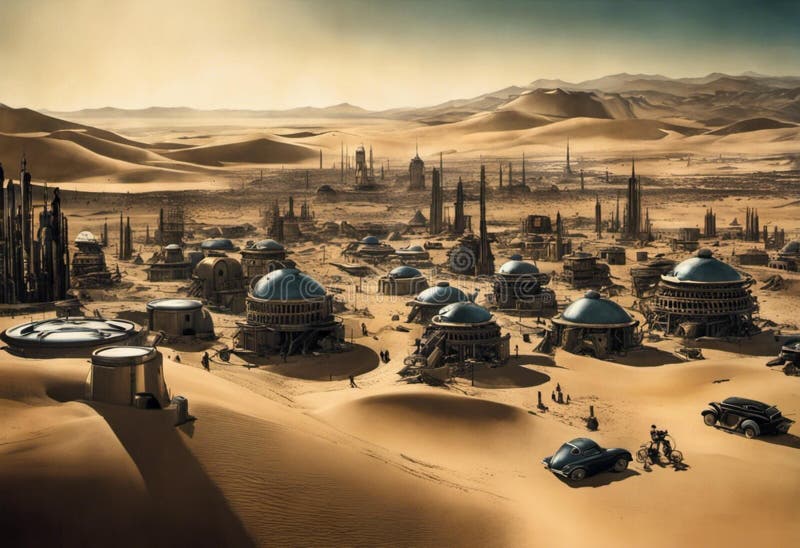 Fantasy Alien City in a Desert Landscape, AI-generated. Stock ...