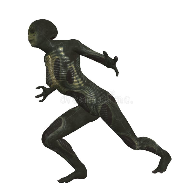 Fantasy alien figure stock illustration. Illustration of rendering ...