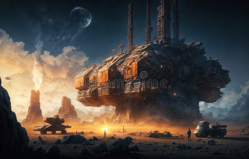 Fantasy alien planet stock illustration. Illustration of fiction ...