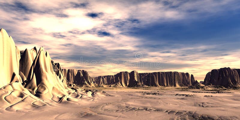 Alien Planet. Mountain. 3D Rendering Stock Illustration - Illustration ...