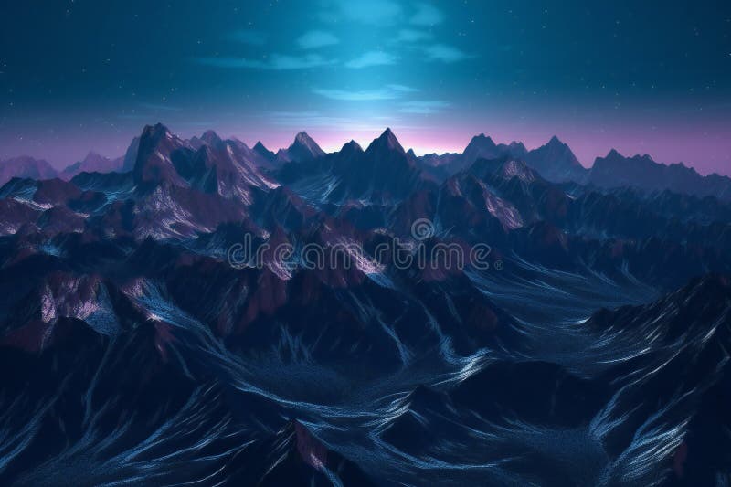 Fantasy Alien Planet, Mountain and Sky Stock Illustration ...