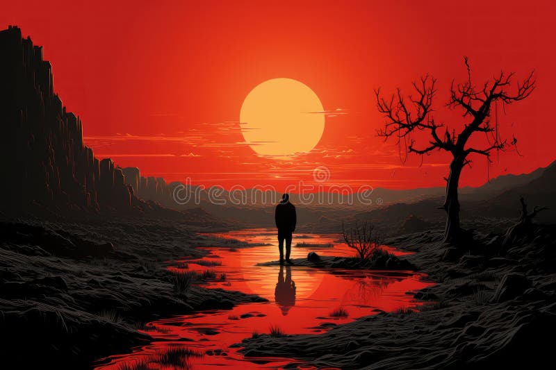 Fantasy Alien Planet. Red Planet. Mars. Mars Landscape. Stock ...