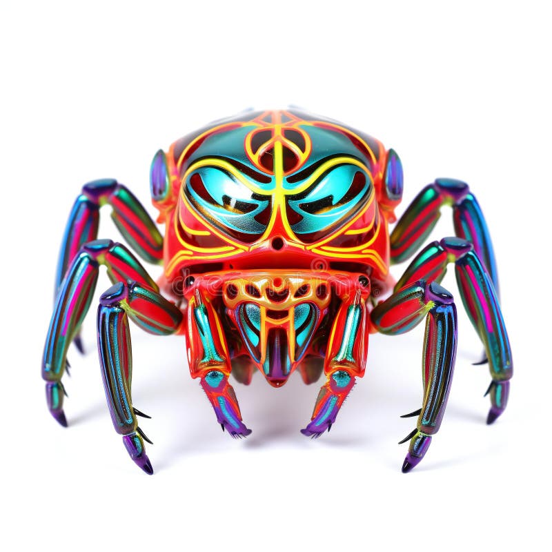A Fantasy Alien Spider Isolated on White Background Stock Illustration ...