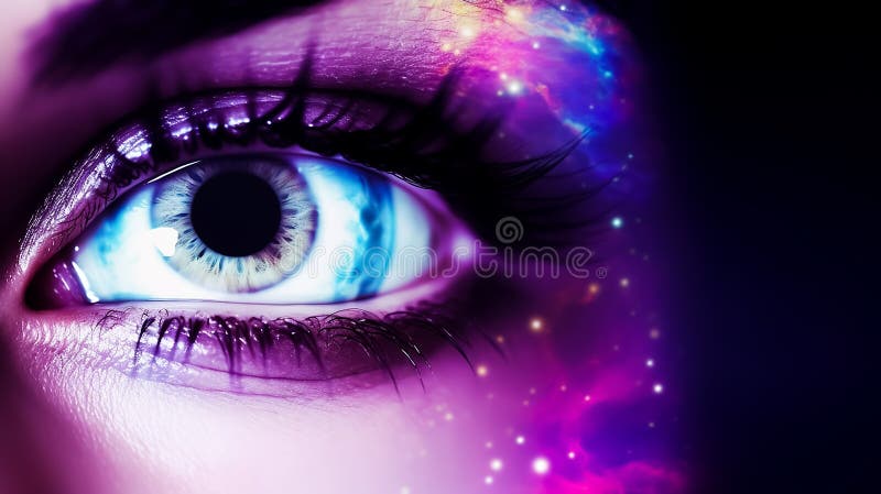 Fantasy All Seeing Eye Galaxy in the Middle Background Stock ...