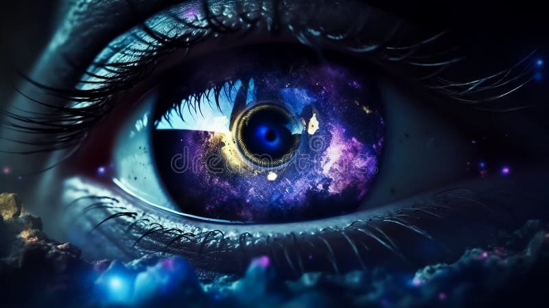 Fantasy All Seeing Eye Galaxy in the Middle Background Stock ...