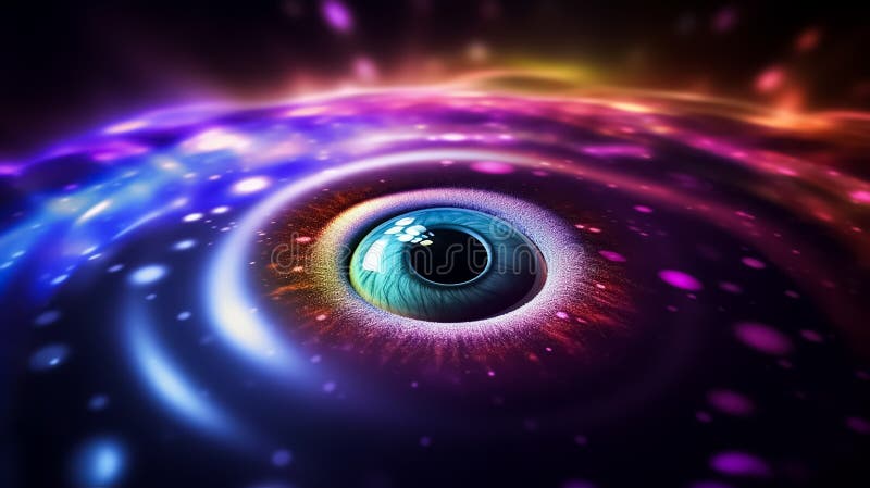 Fantasy All Seeing Eye Galaxy in the Middle Background Stock ...