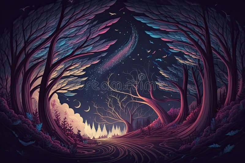 Fantasy Ambience of Enchanted Forest Dust Swirling in the Wind Stock ...