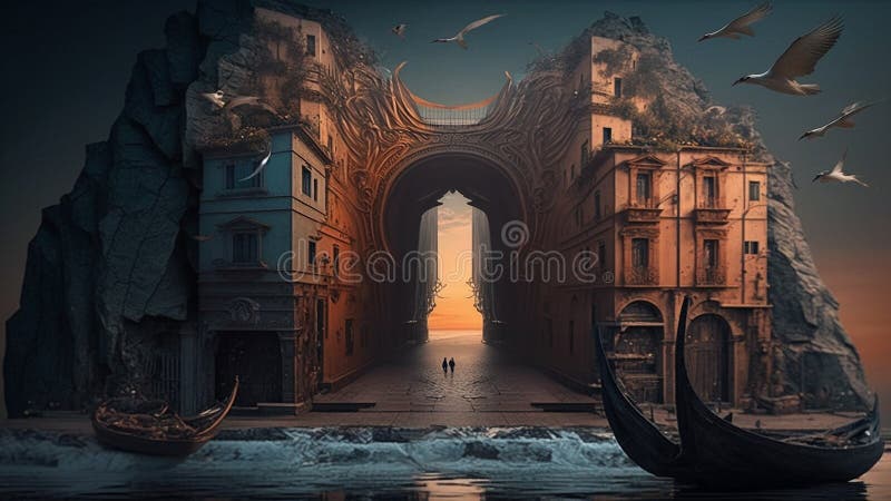 Fantasy ancient building stock illustration. Illustration of fantasy ...