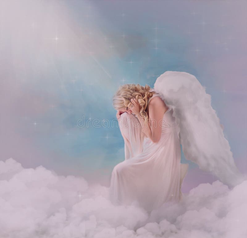 White angel clouds stock photo. Image of glamor, eyes - 37203794