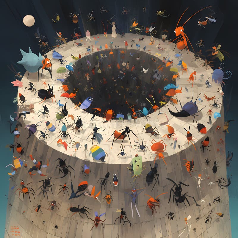 Fantasy Ant Colony Underworld Stock Illustration - Illustration of ...