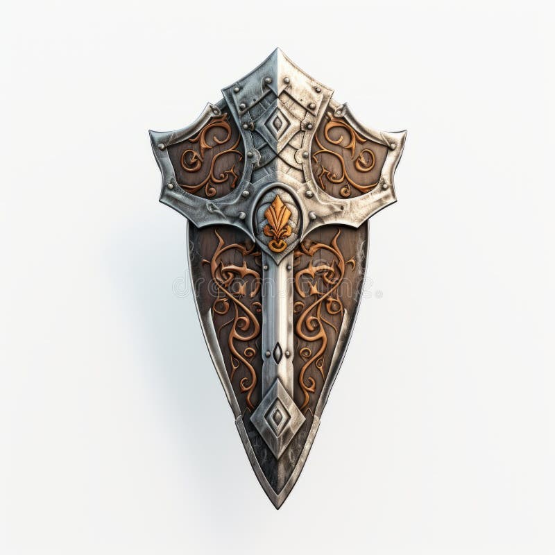 Fantasy Art Armour Shield with Unreal Engine 5 Style Stock Illustration ...