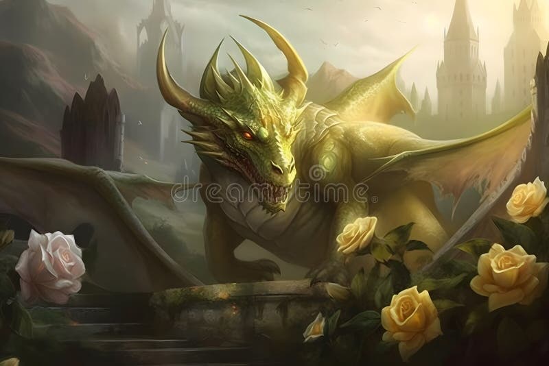 Fantasy Art Portrait Real Dragon Head Close-up. Neural Network AI ...