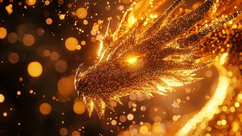 Fantasy Artwork Showcasing a Dragon Amidst Radiant Flames and ...