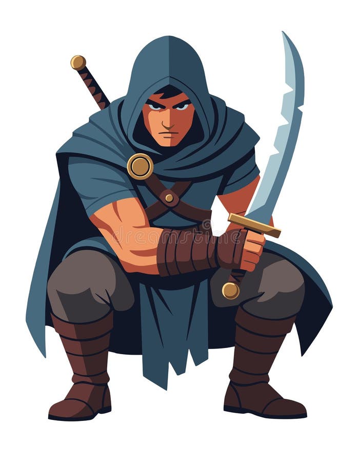 Fantasy Assassin Fighter Warrior Rogue Character Gaming Esport Mascot ...