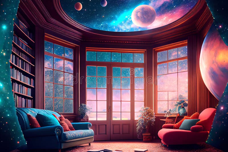 Fantasy Astronomer Room, Astronomer Kids Room Interior, Generative Ai ...